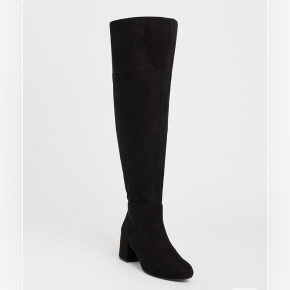torrid | Shoes | Torrid Over The Knee Block Heel Boots Plus Size Extra ...